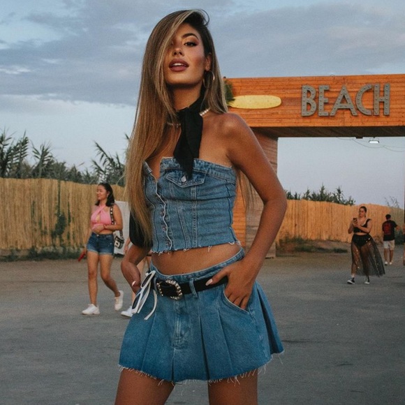 Zara | Tops | Nwt Zara Denim Corset Top | Poshmark